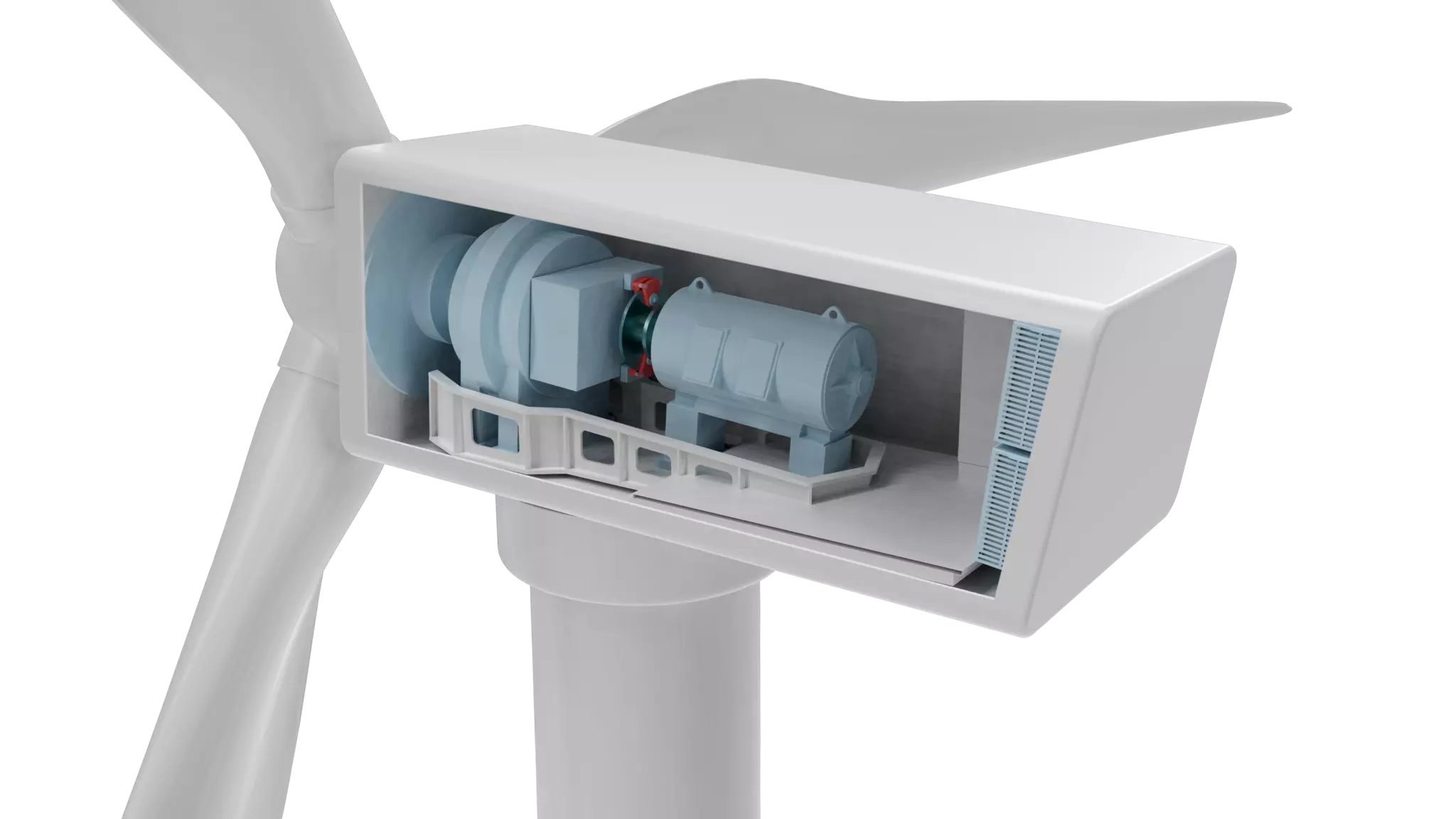 Sensors and automation for the nacelle of the wind turbine